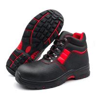 China Mining Industrial Safety Shoes Anti Impact Leather Slip Resistant Shoes Anti Puncture for sale