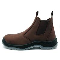 China Brown Steel Toe Work Boots Mens Slip On Work Boot Anti Puncture for sale
