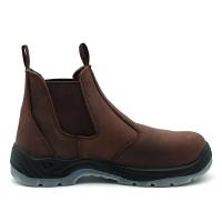 China Brown Steel Toe Work Boots Mens Slip On Work Boot Anti Puncture for sale