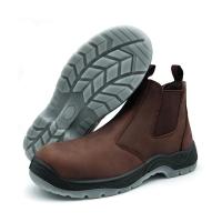 China Brown Steel Toe Work Boots Mens Slip On Work Boot Anti Puncture for sale