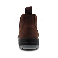 China Brown Steel Toe Work Boots Mens Slip On Work Boot Anti Puncture for sale