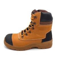 China Oil And Water Slip Resistant Boots Industrial Leather Construction Boots With Zipper for sale