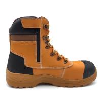 China Oil And Water Slip Resistant Boots Industrial Leather Construction Boots With Zipper for sale