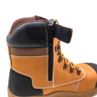 China Oil And Water Slip Resistant Boots Industrial Leather Construction Boots With Zipper for sale