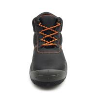 China Anti Impact Industrial Safety Boots S1P / S3 Black Leather Work Boots for sale