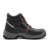 China Anti Impact Industrial Safety Boots S1P / S3 Black Leather Work Boots for sale