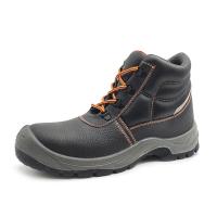 China Anti Impact Industrial Safety Boots S1P / S3 Black Leather Work Boots for sale