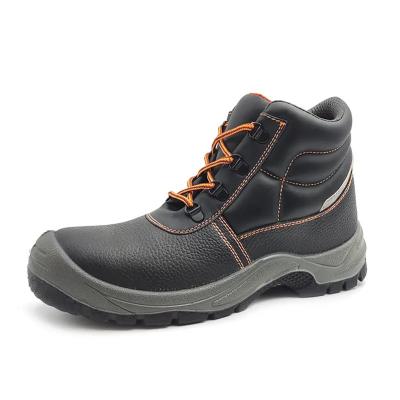 China Anti Impact Industrial Safety Boots S1P / S3 Black Leather Work Boots for sale