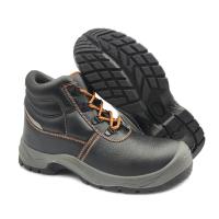 China Anti Impact Industrial Safety Boots S1P / S3 Black Leather Work Boots for sale