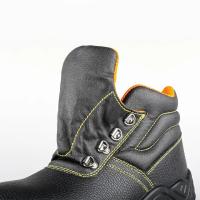 China Steel Toe Genuine Leather Work Shoes Lightweight Steel Plate Safety Shoes Black for sale