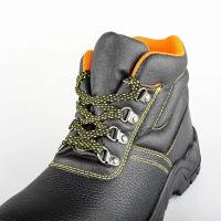 China Steel Toe Genuine Leather Work Shoes Lightweight Steel Plate Safety Shoes Black for sale