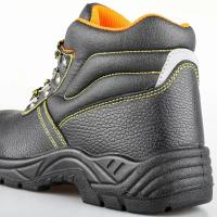 China Steel Toe Genuine Leather Work Shoes Lightweight Steel Plate Safety Shoes Black for sale