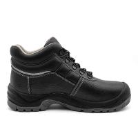 China Black Genuine Leather Boots Anti Puncture Work Shoes Mining for sale