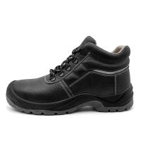 China Black Genuine Leather Boots Anti Puncture Work Shoes Mining for sale