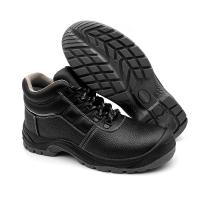 China Black Genuine Leather Boots Anti Puncture Work Shoes Mining for sale
