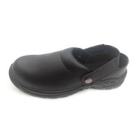 China Black Steel Toe Kitchen Shoes Unisex Restaurant Work Shoes Non Slip Clean Easy for sale