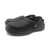 China Black Steel Toe Kitchen Shoes Unisex Restaurant Work Shoes Non Slip Clean Easy for sale