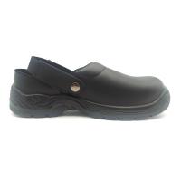 China Black Steel Toe Kitchen Shoes Unisex Restaurant Work Shoes Non Slip Clean Easy for sale