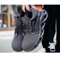 China Composite Toe Industrial Safety shoes Lightweight Slip Resistant Work Shoes Black for sale