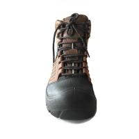 China PU Industrial Safety Shoes Brown Leather Steel Toe Boots For Autumn for sale