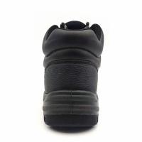 China PU Industrial Safety Shoes Black Leather Work Boots For Men for sale