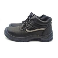 China PU Industrial Safety Shoes Black Leather Work Boots For Men for sale