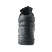 China Black Genuine Leather Shoes Mesh Upper Steel Toe Work Shoes For Men for sale