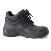 China Black Genuine Leather Shoes Mesh Upper Steel Toe Work Shoes For Men for sale