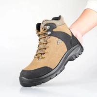 China Yellow Steel Toe Cap Work Shoes CE Mens Nubuck Boots For Winter for sale