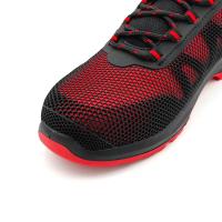 China KPU Breathable Mesh Work Boots S3 Slip Resistant Steel Toe Shoes Black Red for sale