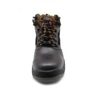 China Mens Steel Toe Safety Boots Anti-Static Waterproof Leather Work Boots Black for sale