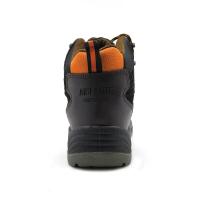 China Mens Steel Toe Safety Boots Anti-Static Waterproof Leather Work Boots Black for sale