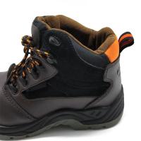 China Mens Steel Toe Safety Boots Anti-Static Waterproof Leather Work Boots Black for sale