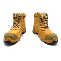 China Yellow Security Work Boots Industrial Nubuck Leather Boots With Steel Toe for sale
