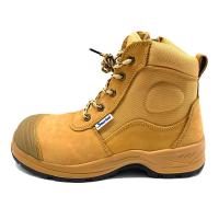 China Yellow Security Work Boots Industrial Nubuck Leather Boots With Steel Toe for sale