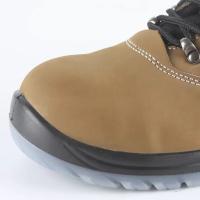 China Nubuck Leather Construction Safety Shoes Yellow With Steel Toe And Tpu Outsole for sale
