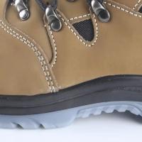 China Nubuck Leather Construction Safety Shoes Yellow With Steel Toe And Tpu Outsole for sale