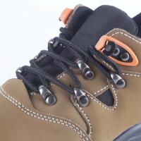 China Nubuck Leather Construction Safety Shoes Yellow With Steel Toe And Tpu Outsole for sale