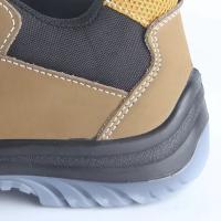 China Nubuck Leather Construction Safety Shoes Yellow With Steel Toe And Tpu Outsole for sale