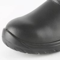 China Action Leather Kitchen Safety Shoes Waterproof Steel Toe Slip Resistant Shoes Black for sale