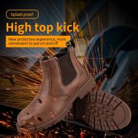 China Crazy Horse Leather Chelsea Safety Shoes Waterproof Steel Toe Boots Industrial for sale