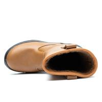 China Genuine Leather Security Work Boots Yellow Oil And Water Resistant Work Boots for sale