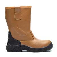 China Genuine Leather Security Work Boots Yellow Oil And Water Resistant Work Boots for sale