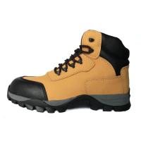 China Nubuck Leather Security Work Boots Non Slip Rubber Sole Shoes Yellow for sale