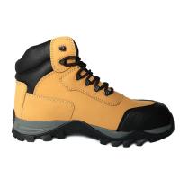 China Nubuck Leather Security Work Boots Non Slip Rubber Sole Shoes Yellow for sale