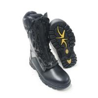 China Durable Firefighter Safety Boots Black Firefighter Steel Toe Boots For Fire Fighting for sale