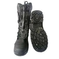 China Durable Firefighter Safety Boots Black Firefighter Steel Toe Boots For Fire Fighting for sale