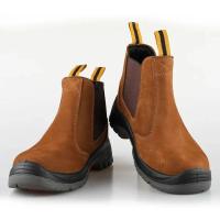 China PU Leather / Rubber Outsole Shoes No Lace Waterproof Chelsea Work Boots for sale
