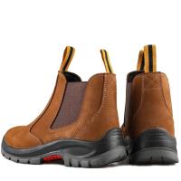 China PU Leather / Rubber Outsole Shoes No Lace Waterproof Chelsea Work Boots for sale
