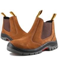 China PU Leather / Rubber Outsole Shoes No Lace Waterproof Chelsea Work Boots for sale
